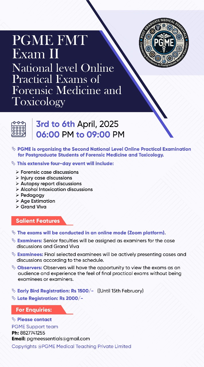 Forensic Medicine Registration for Examiner - pgmeessentials